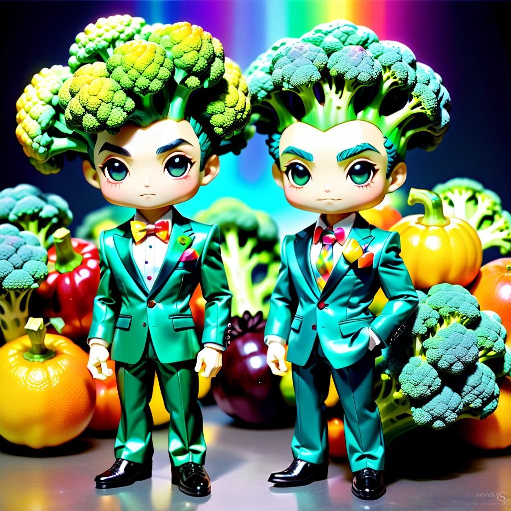 The Chibi broccoli men - AI Generated Artwork - NightCafe Creator