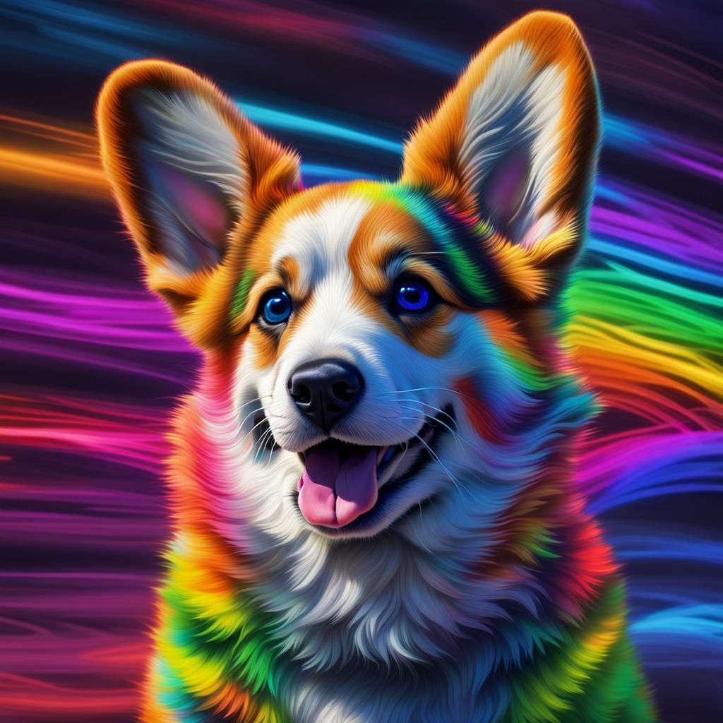 Neon Corgi - AI Generated Artwork - NightCafe Creator