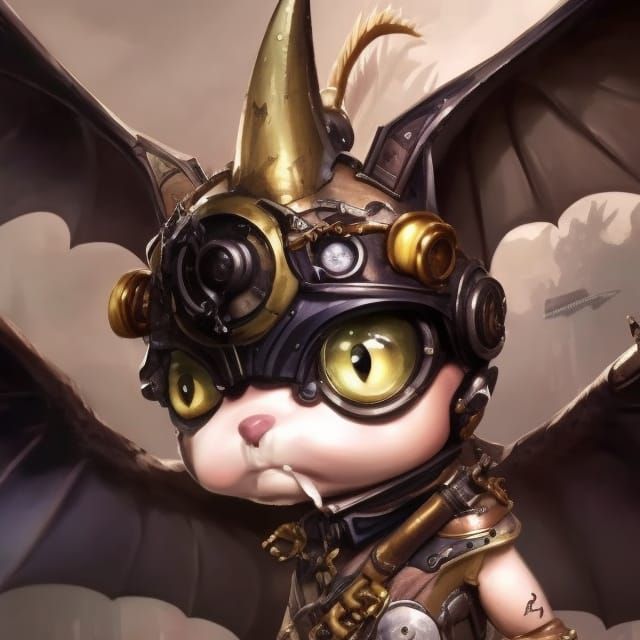 the portrait of an adorable chibified steampunk bat, Greg Rutkowski ...