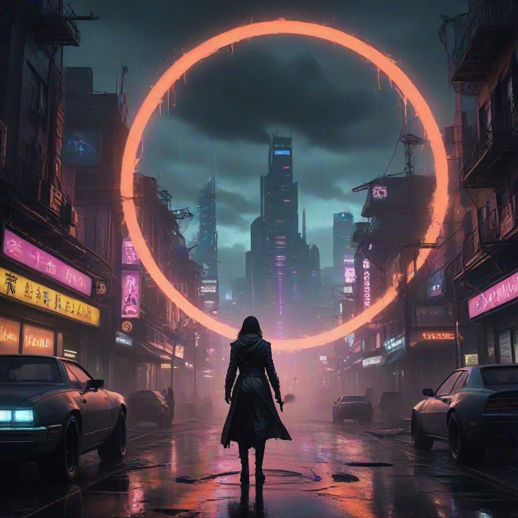 Cyberpunk God Surrounded by Mysterious Clouds and ... - AI Art