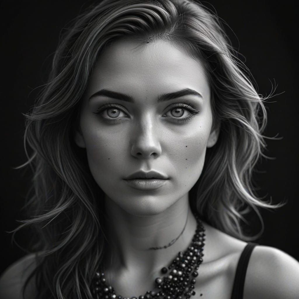 Elegant Portraits in Selective Coloring - AI Art