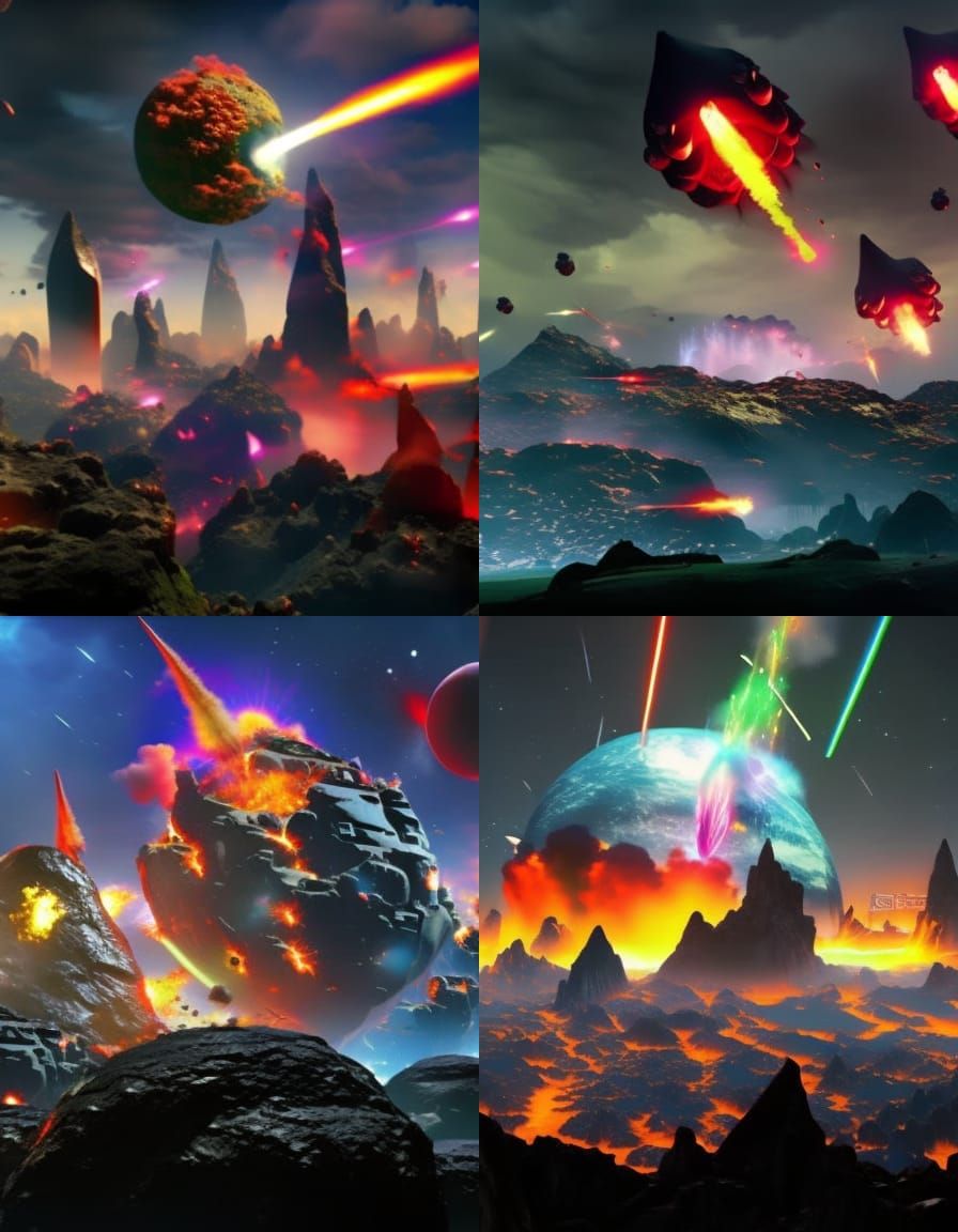 Nuclear Detonation, vibrant colors, highly detailed, alien world ...