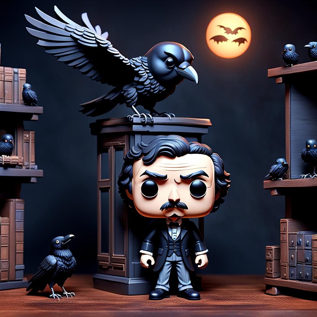 Funko Pop figure of Edgar Allan Poe - AI Generated Artwork - NightCafe Creator