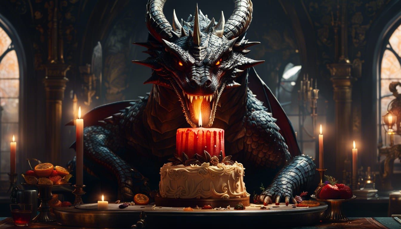 Dragon's Birthday 3 - AI Generated Artwork - NightCafe Creator