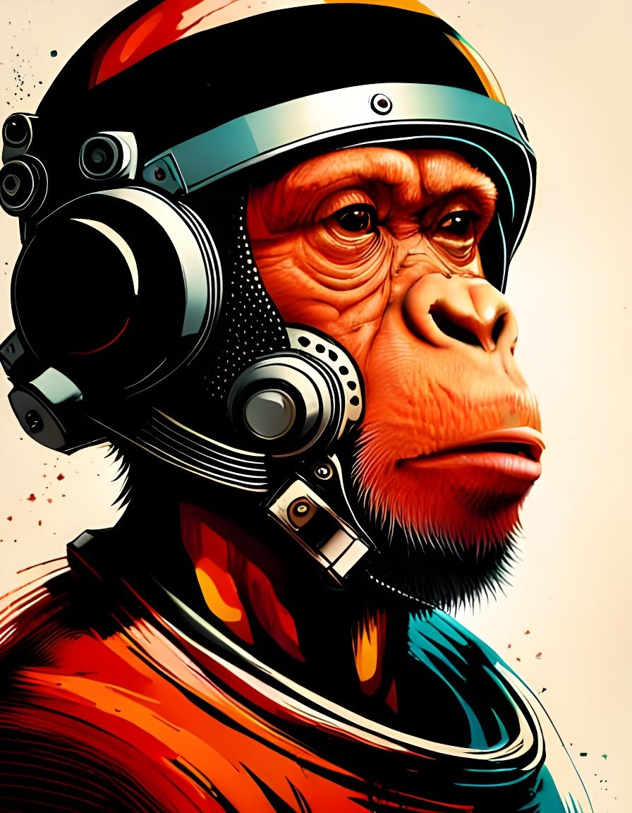 Space chimp - AI Generated Artwork - NightCafe Creator