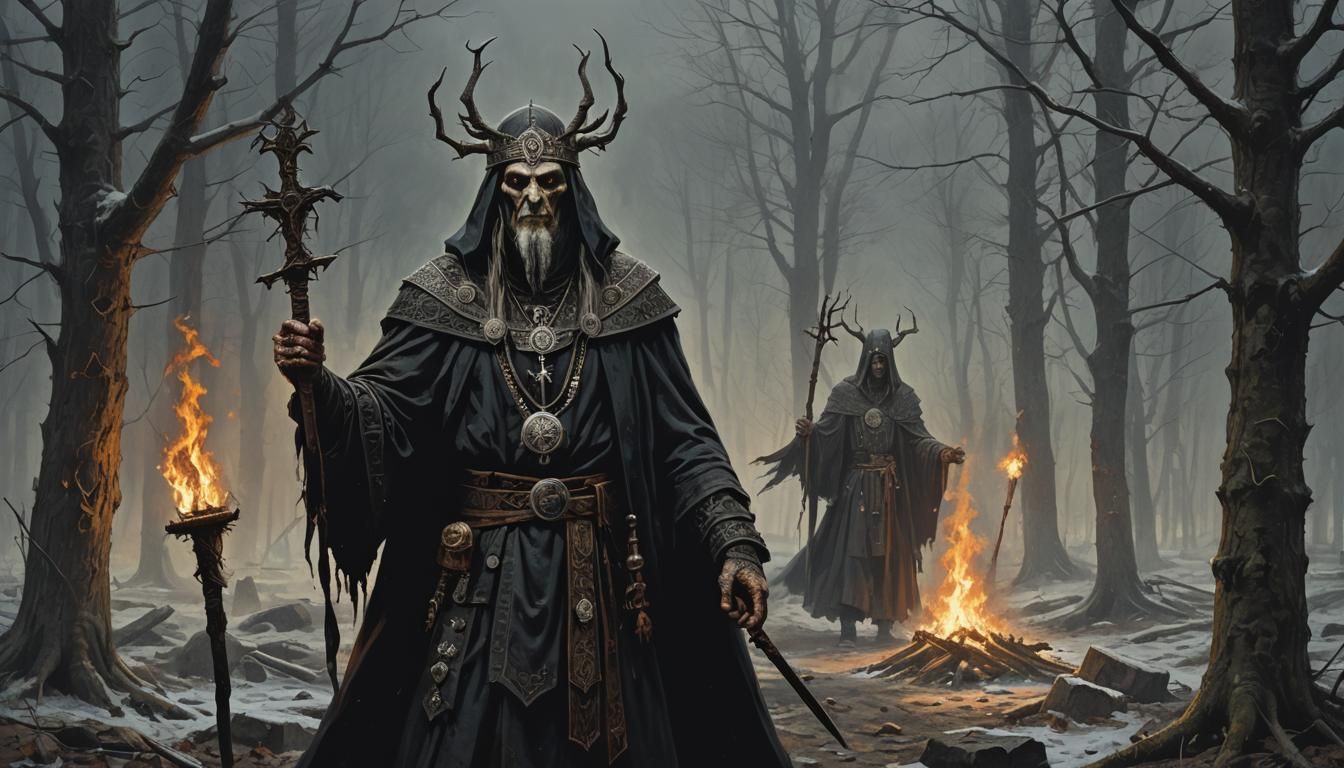 folkhorror dark slavic pagan priest - AI Generated Artwork - NightCafe ...
