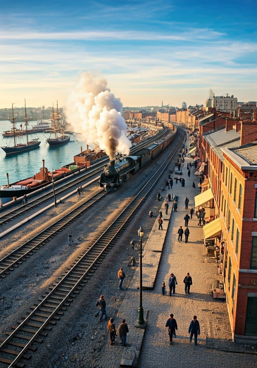 The 19th century - Vibrant 19th Century Cityscape in Indust...