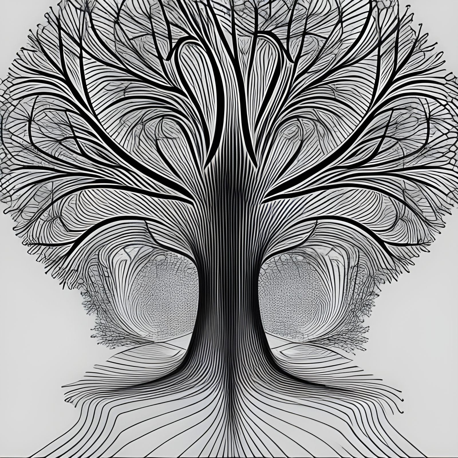 many trees,forest, abstract vector fractal, wave function, Zentangle ...