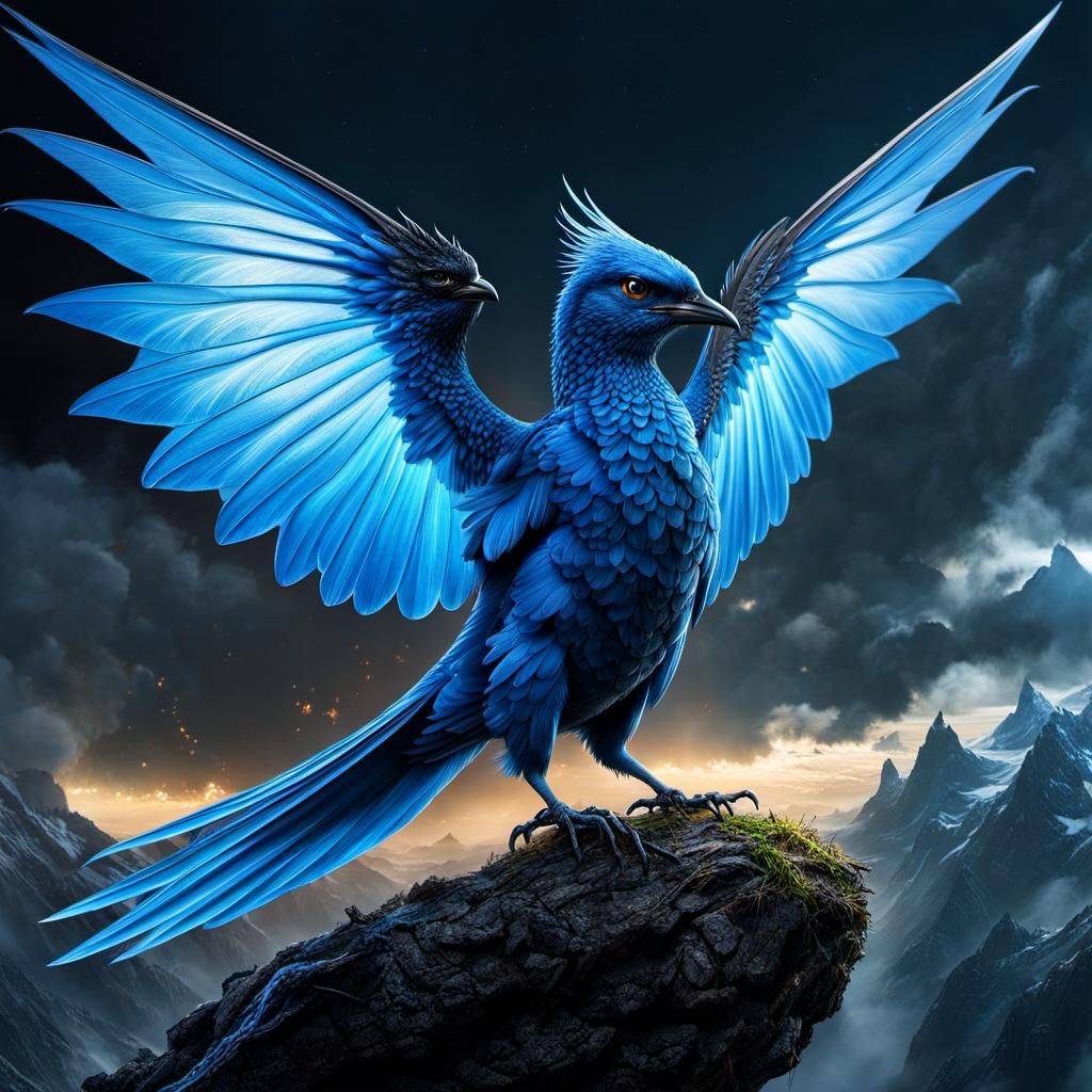 Bluebird Gryphon - AI Generated Artwork - NightCafe Creator