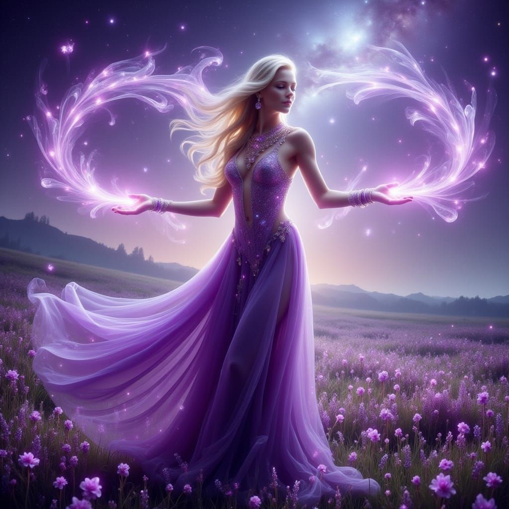 Ride the purple aether - Ethereal Enchantress in Vibrant Pur...