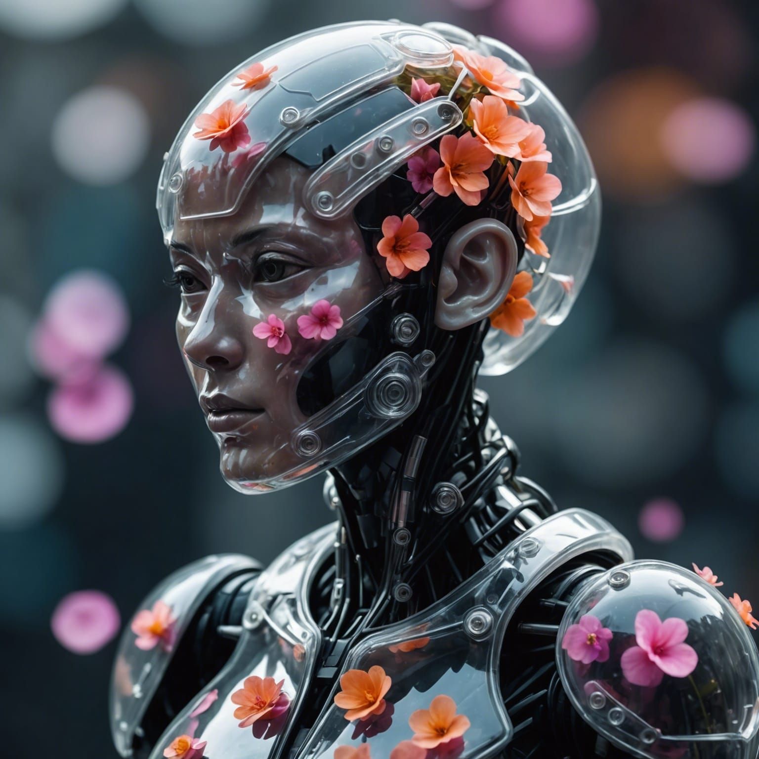 Bots love flowers too. - AI Generated Artwork - NightCafe Creator