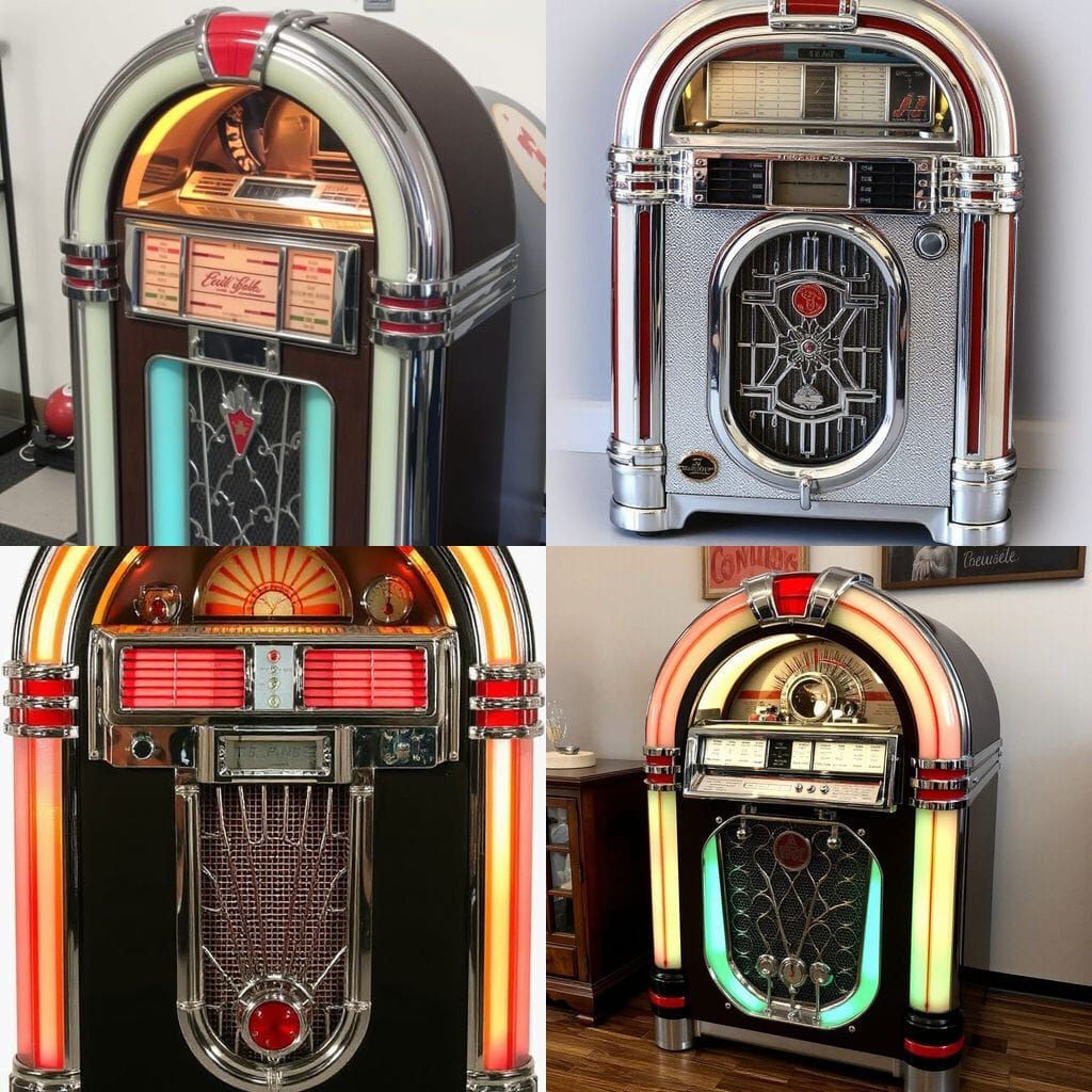Vintage Chrome Jukebox Radios of the 1950s - AI Art