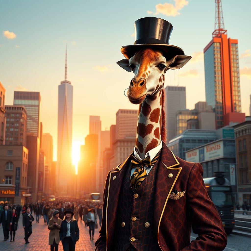 Gentlegirafe - Elegant Giraffe in Metropolis