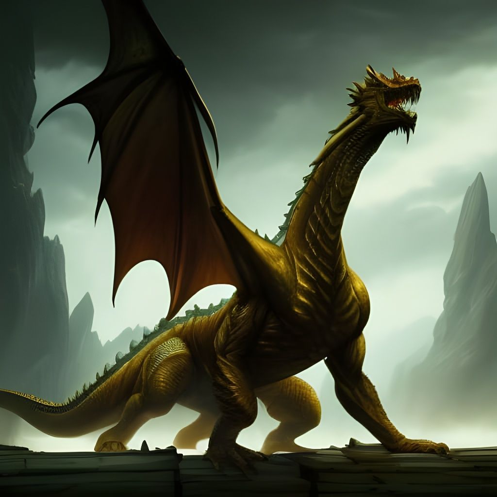 muscular fantasy dragon - AI Generated Artwork - NightCafe Creator