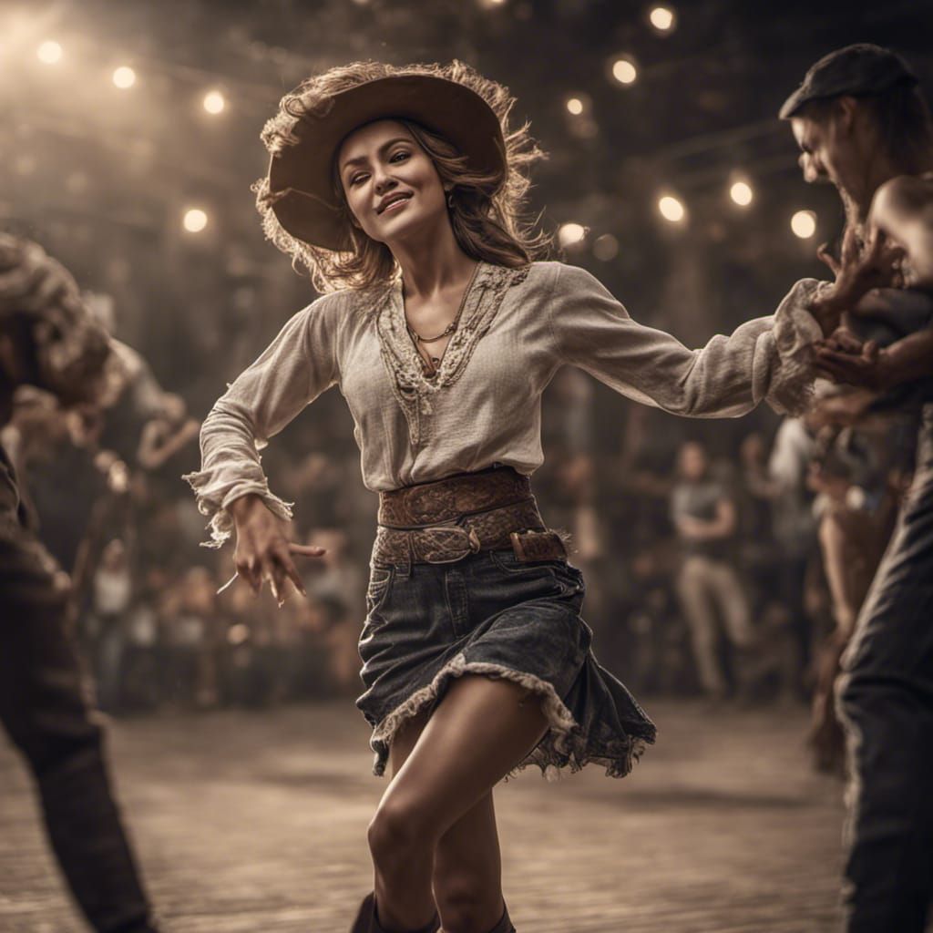 Western girl dancing - AI Generated Artwork - NightCafe Creator