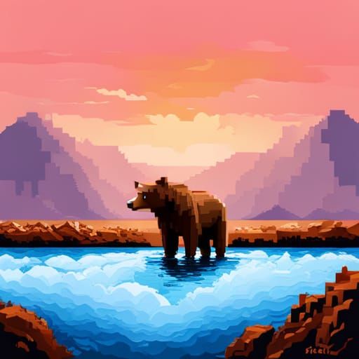 Pixel Bear - AI Generated Artwork - NightCafe Creator