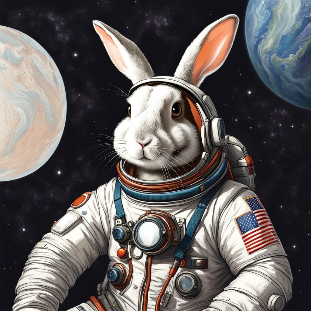 rabbit in a spacesuit - AI Generated Artwork - NightCafe Creator