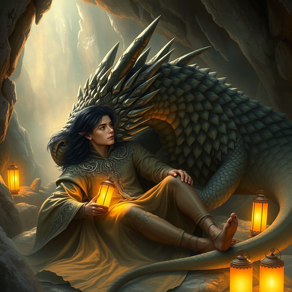 A scaly good pair! - Majestic Elf and Dragon in Ethereal F...