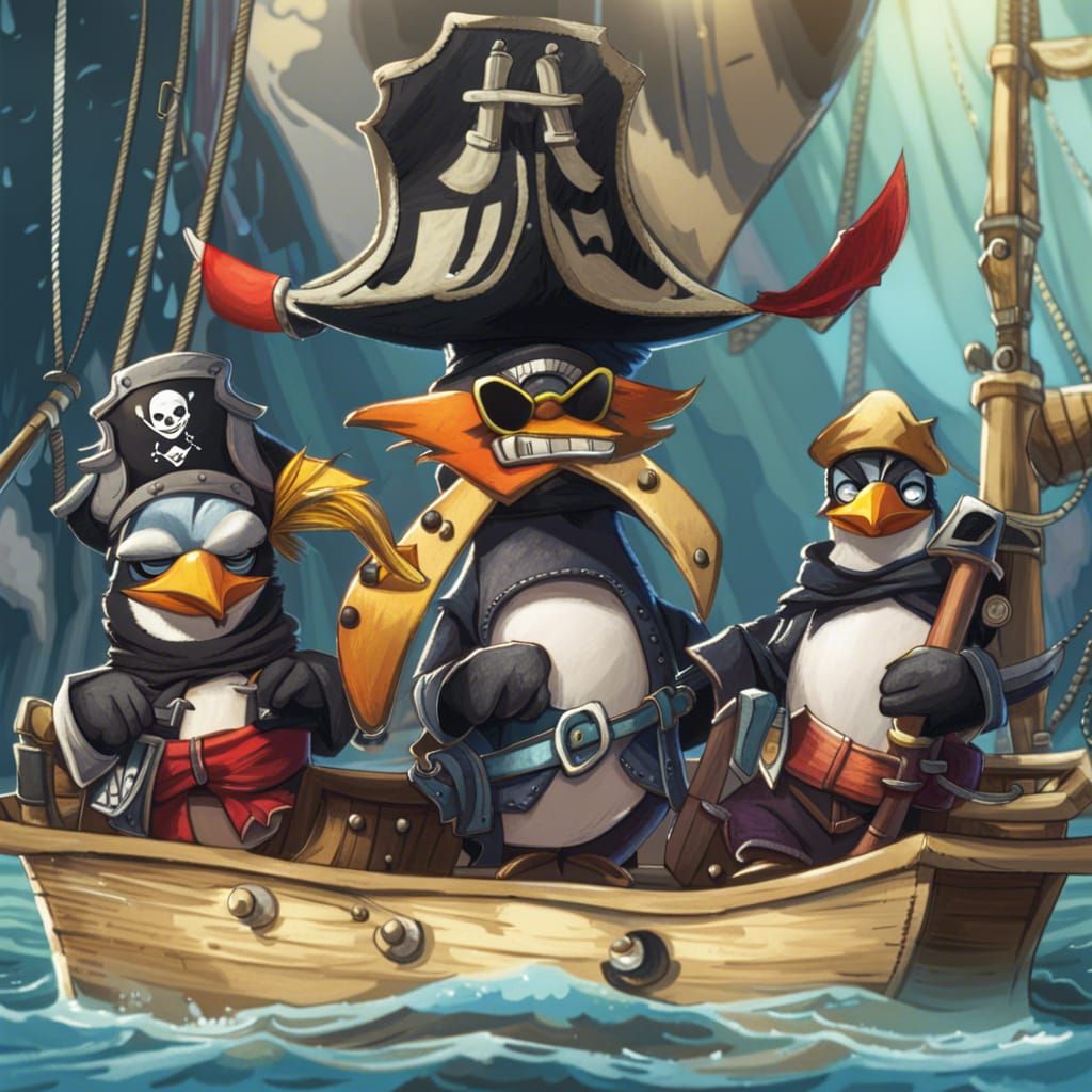 Penguin Pirates - AI Generated Artwork - NightCafe Creator