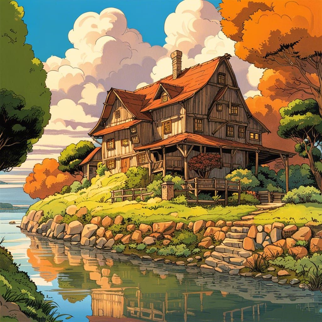 Farmhouse - AI Generated Artwork - NightCafe Creator