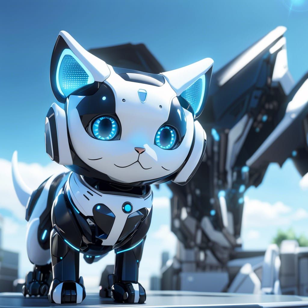Robo Kitty (^_^) - AI Generated Artwork - NightCafe Creator