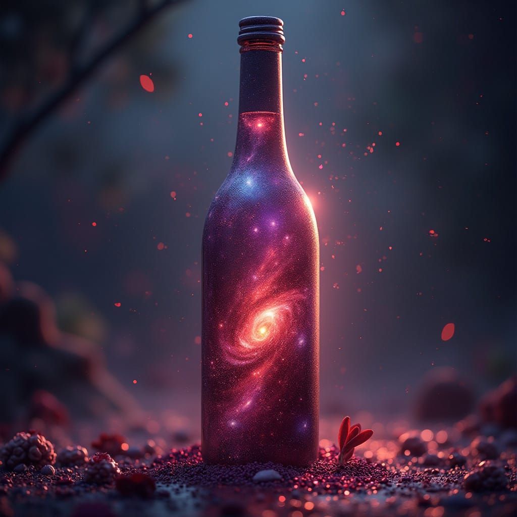 Galaxy Wine - Galaxy in a Wine Bottle in Stunning 8K Resolut...