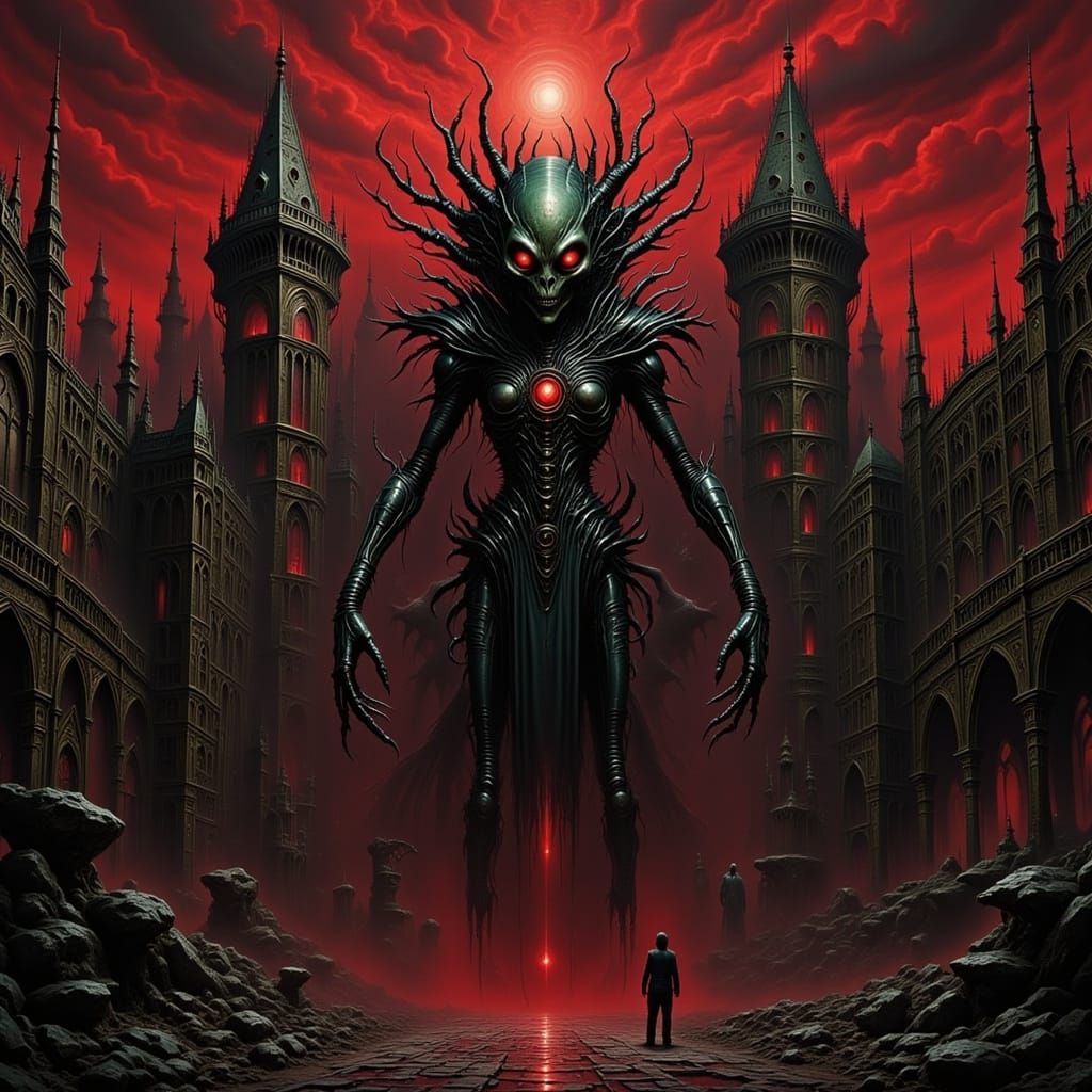 "Gothic Alien" - Ethereal Gothic Creature in Dark, Abandone...