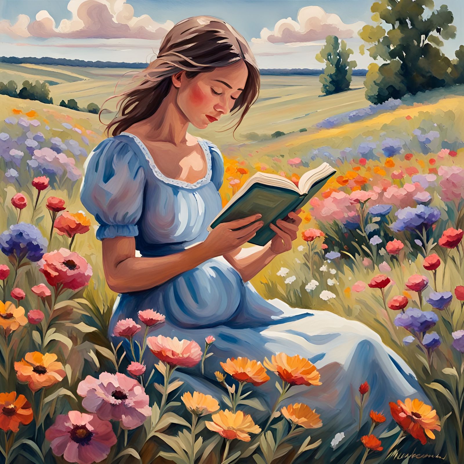 Reading . - AI Generated Artwork - NightCafe Creator