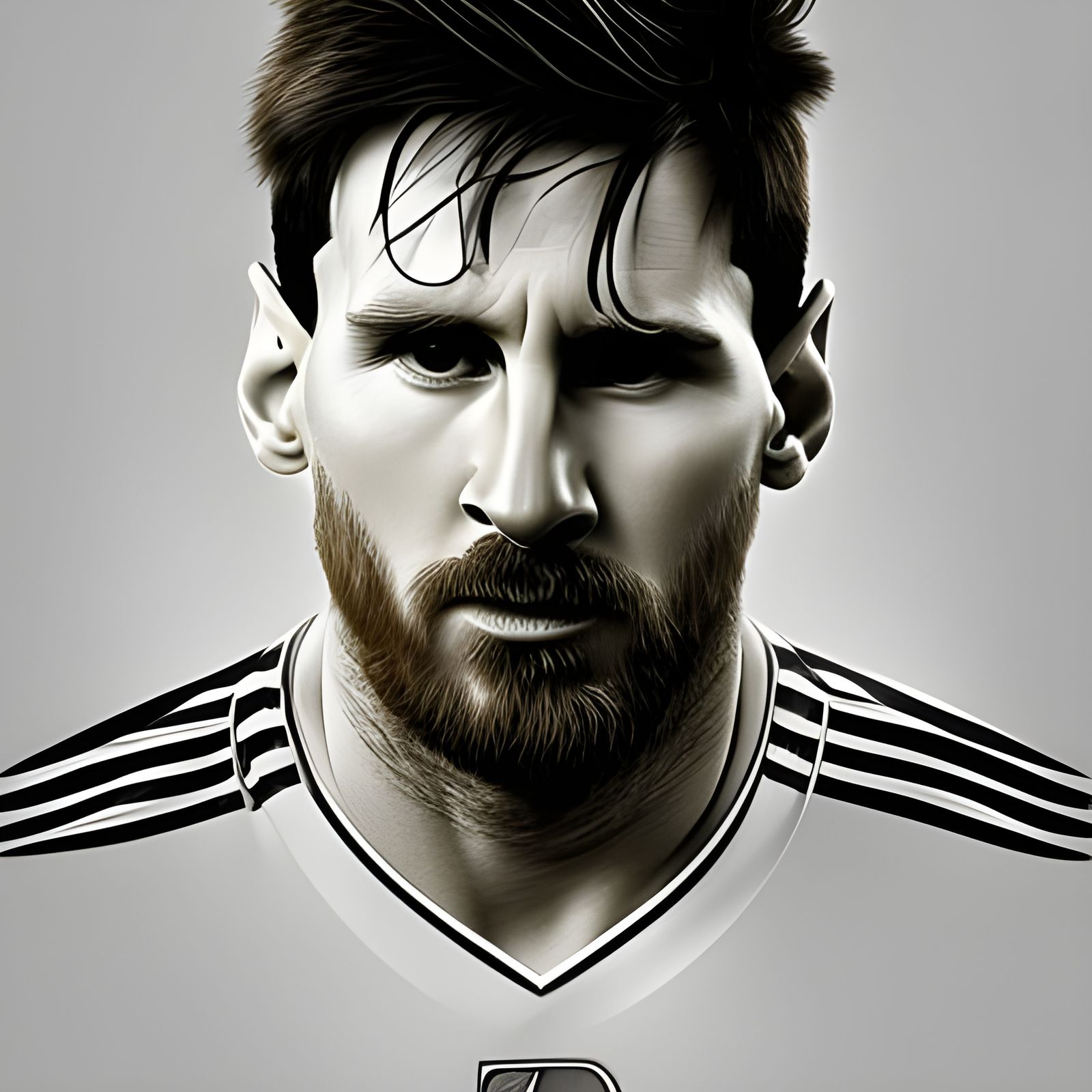 Leo Messi Black and White Portrait - AI Generated Artwork - NightCafe ...