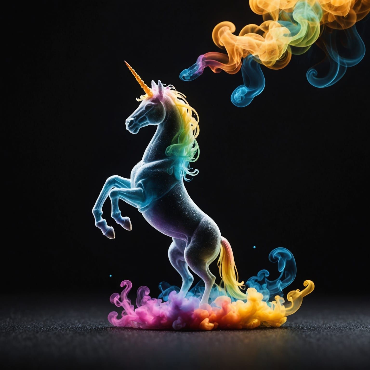 Unicorn made of smoke - AI Generated Artwork - NightCafe Creator