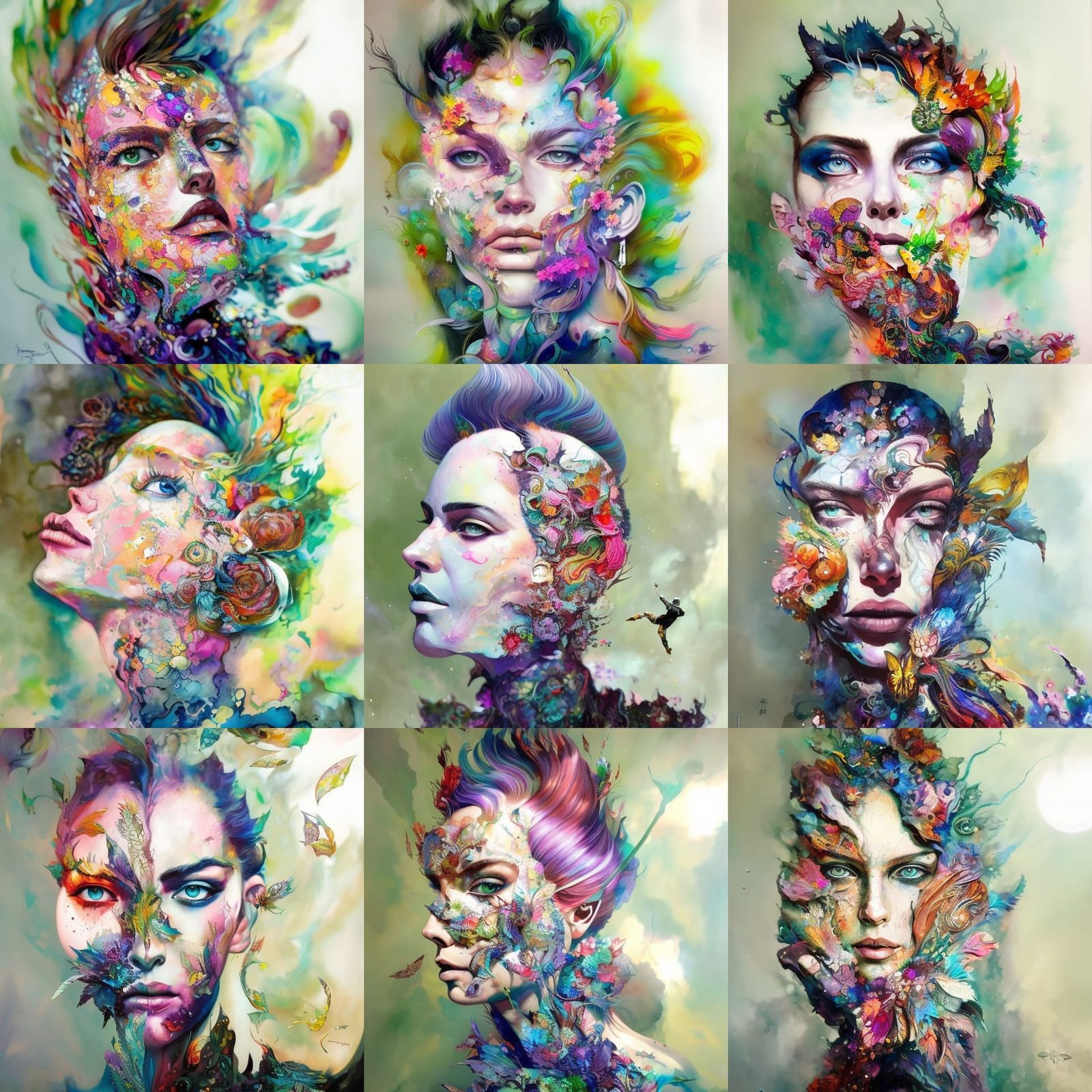 "Shapeshifter”, portrait Intricate, Disintegrating from butterflies 🦋 ...