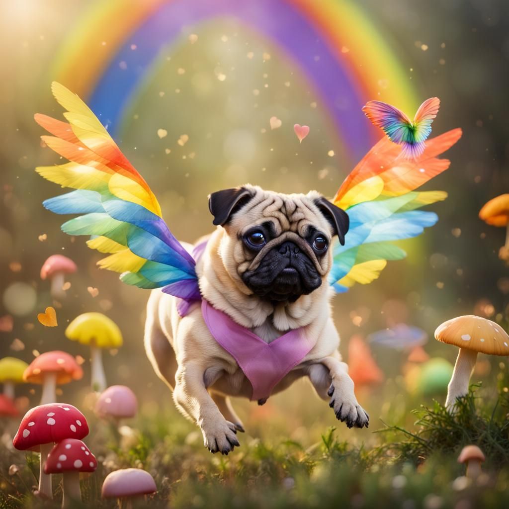 Heavenly Pug - AI Generated Artwork - NightCafe Creator