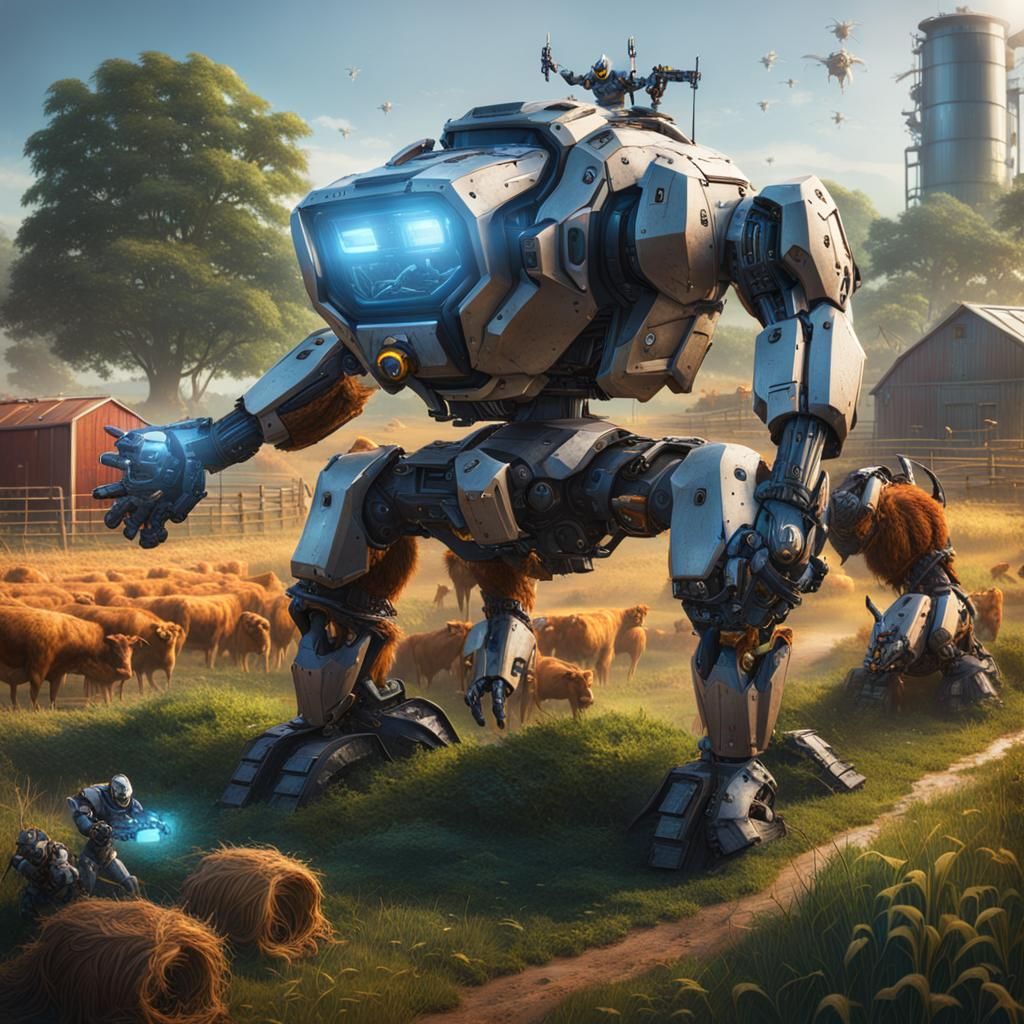 Modern farm life - AI Generated Artwork - NightCafe Creator