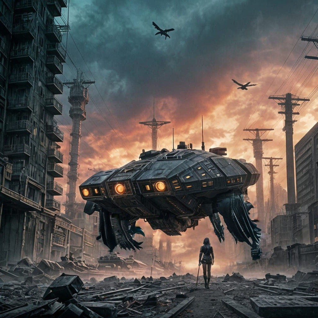 Freaky Girl Dark dystopic Mega city