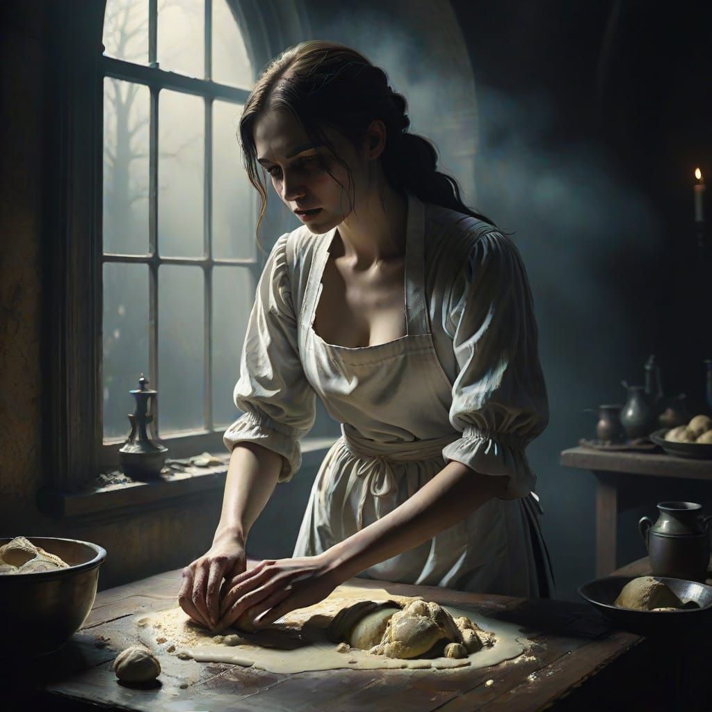 Gothic Baker in Deep Shadows - AI Art
