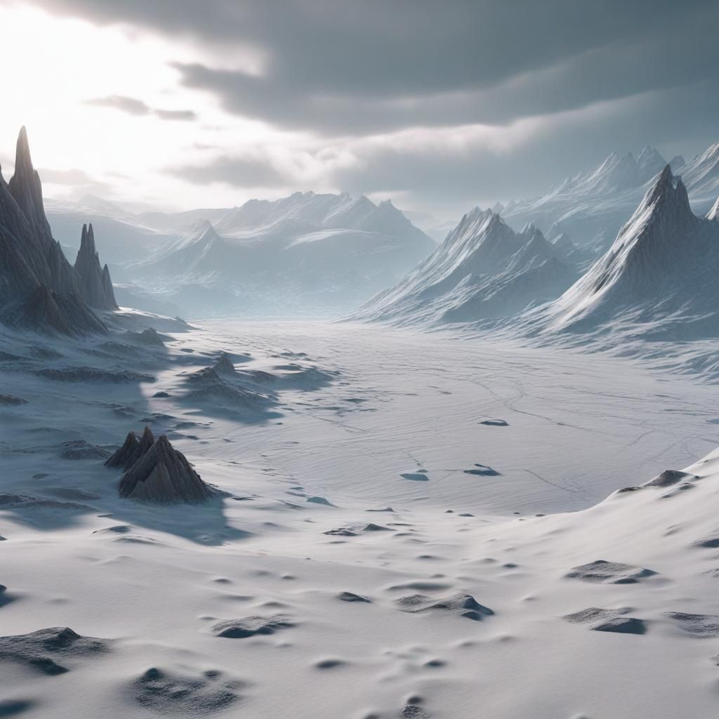Icy Tundra Terrain - AI Generated Artwork - NightCafe Creator