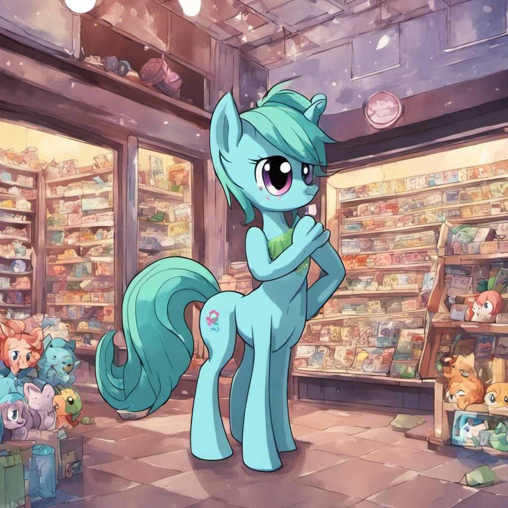 changeling from my little pony standing in front of a toy store - AI ...