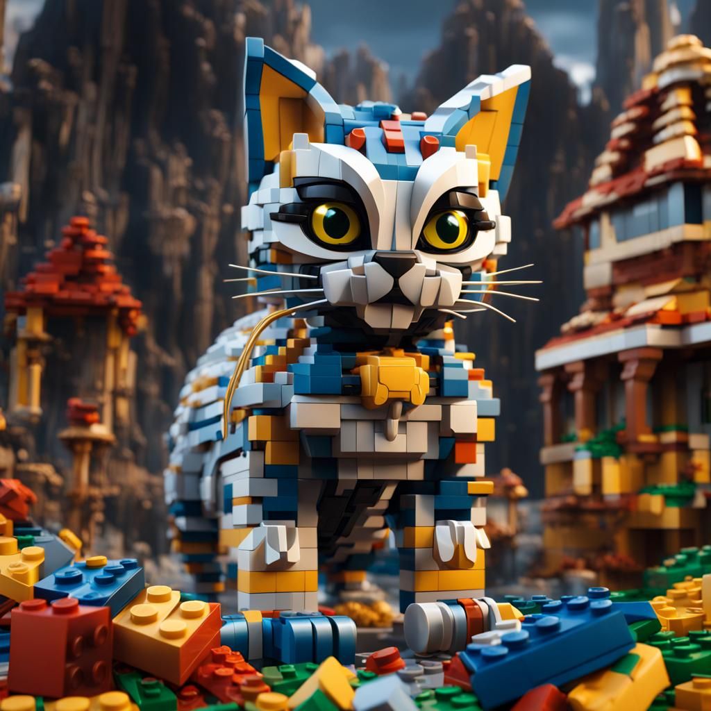 Lego Cat - AI Generated Artwork - NightCafe Creator