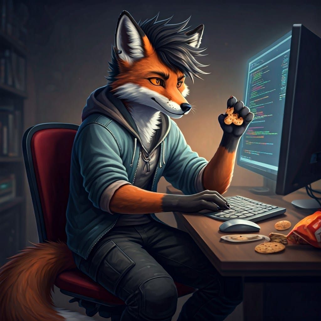 Working on some code - Focused Fox Programmer in Dynamic Dig...