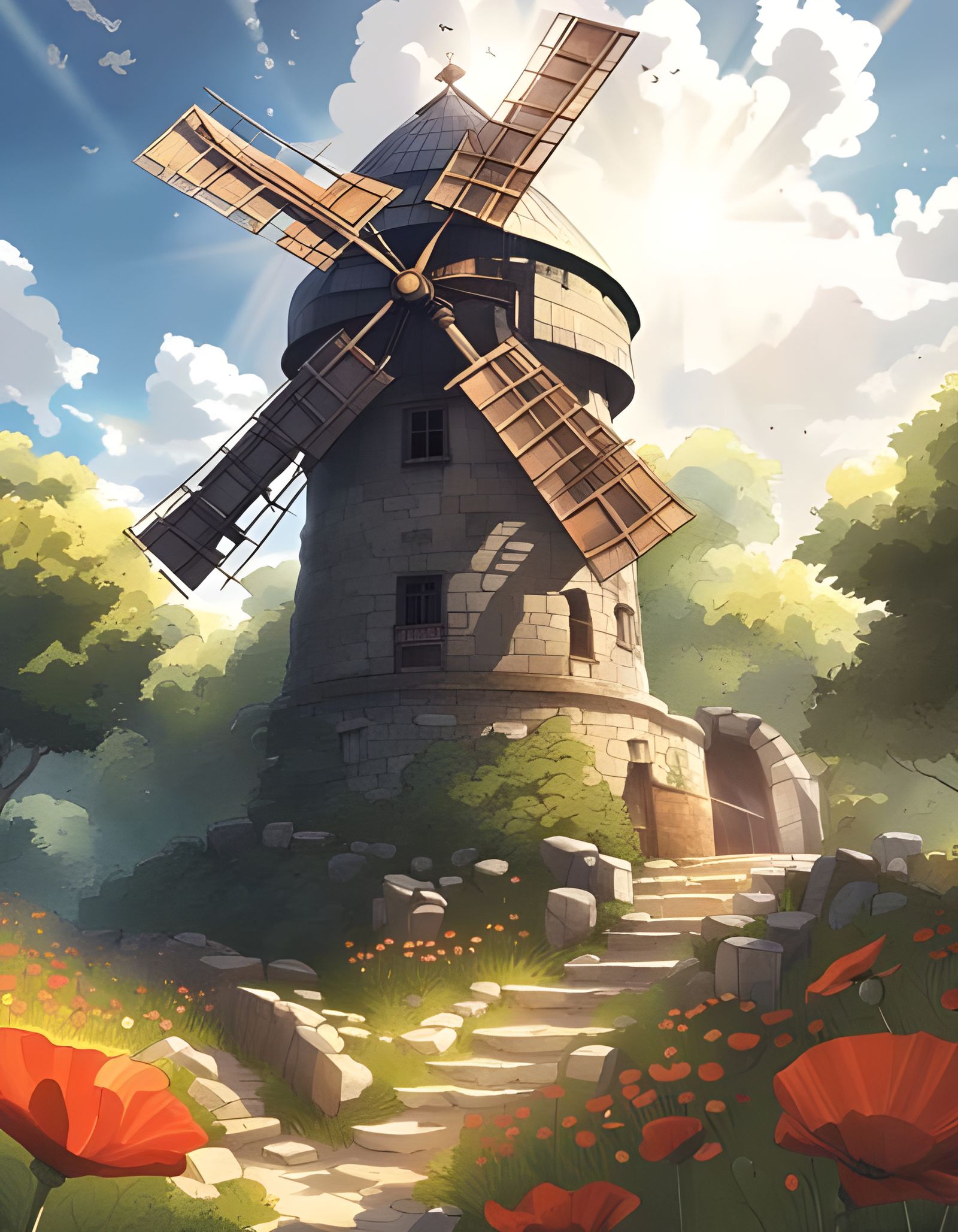 Windmill - AI Generated Artwork - NightCafe Creator