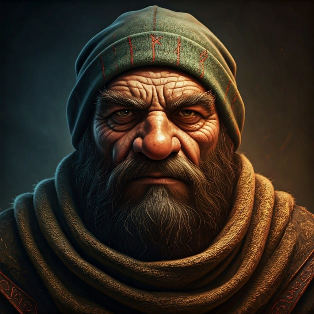Dwarf Rune Carver - Stern Dwarf Rune Carver in Earthy Tones