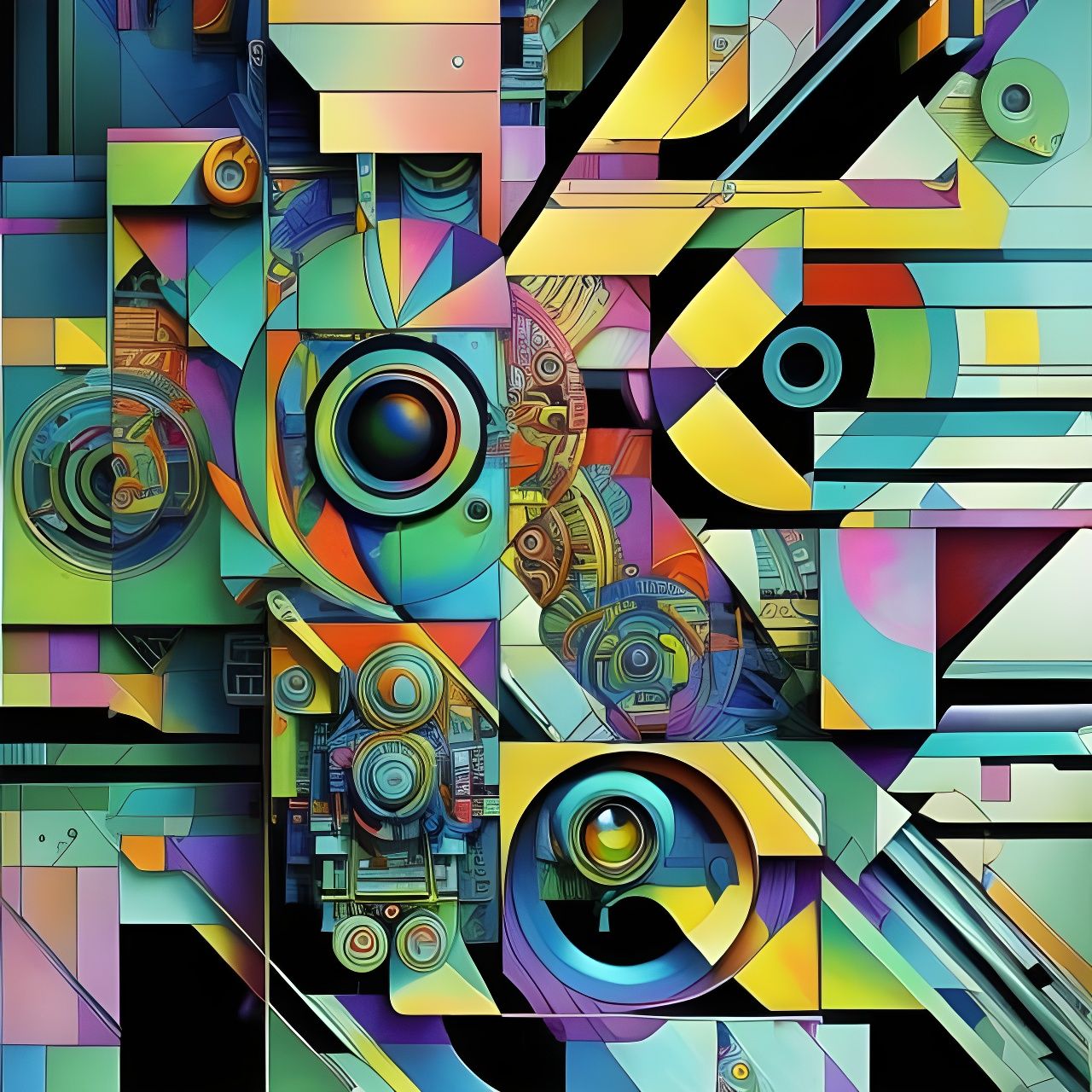 Abstract technical geometric 26jun23 - AI Generated Artwork - NightCafe ...