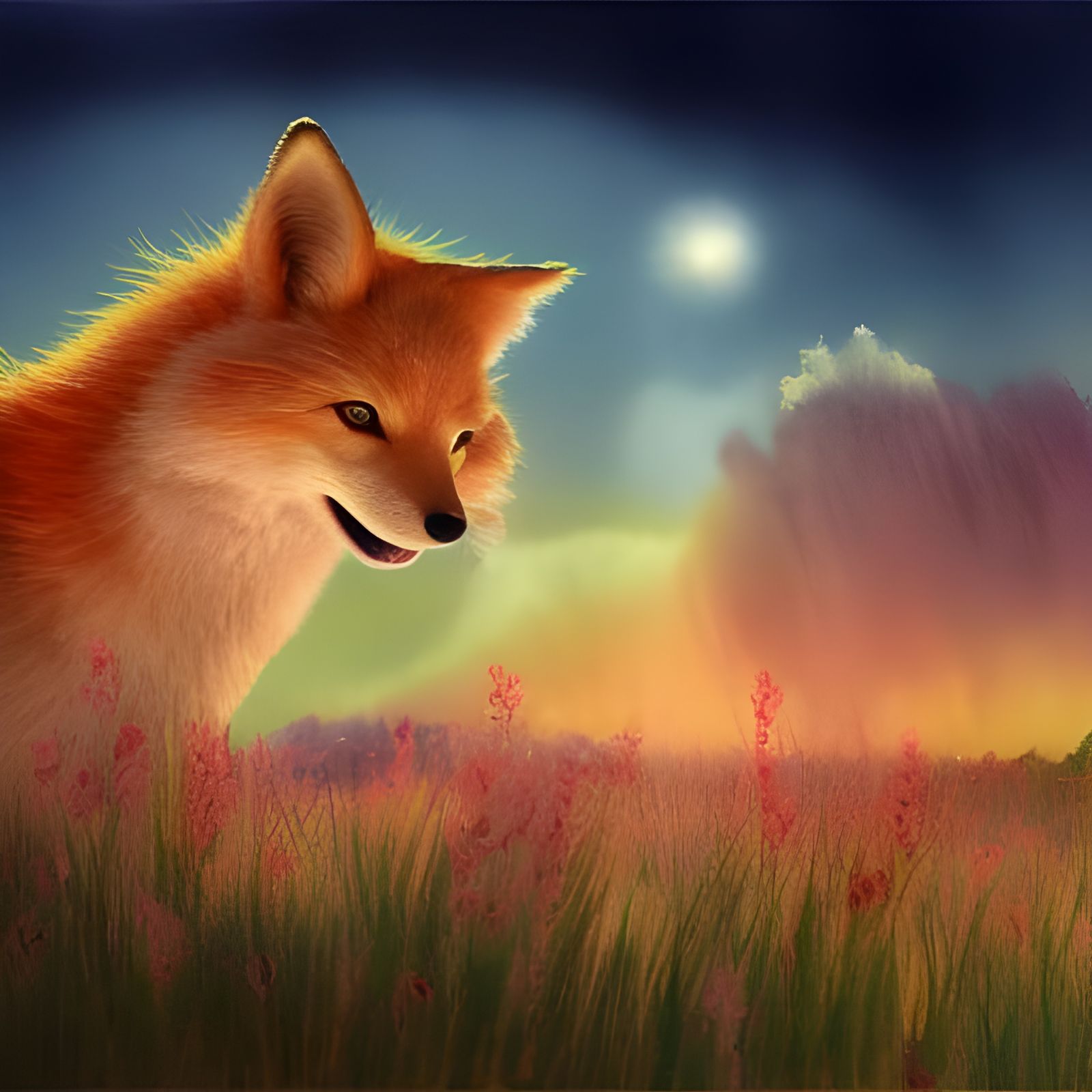 Fox in a meadow - Fox in a meadow