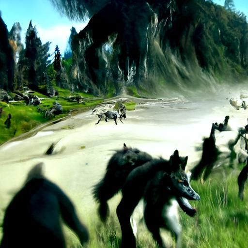 wolf pack running after an animal - AI Generated Artwork - NightCafe ...