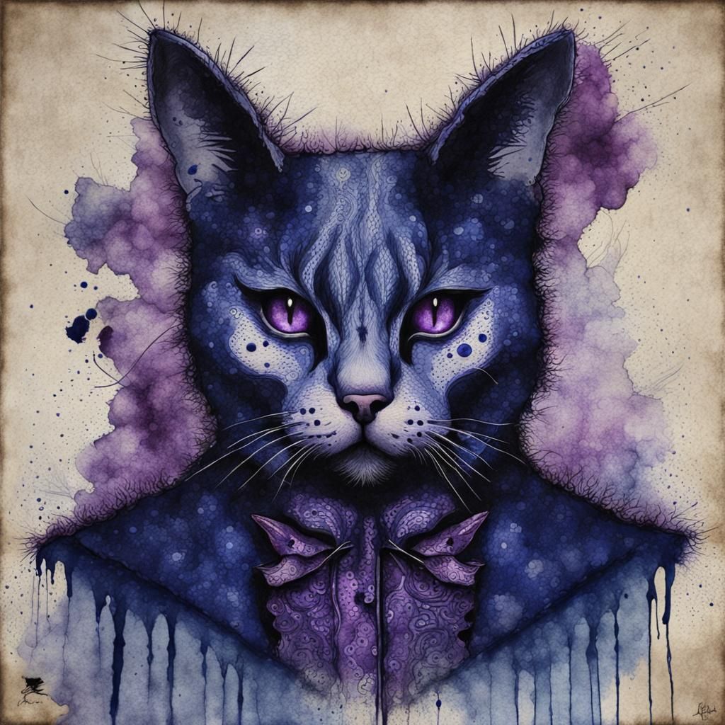 The Purple Cat - AI Generated Artwork - NightCafe Creator