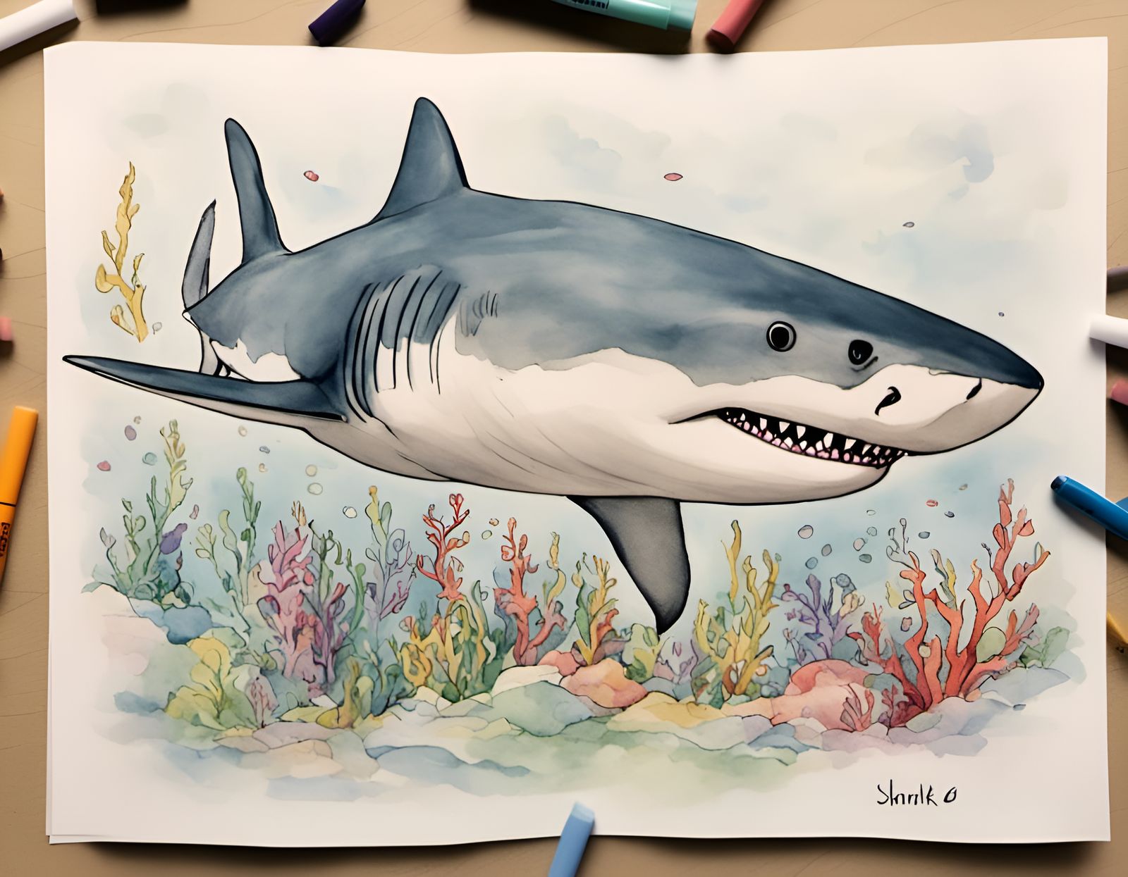 Meta Shark Drawing - AI Generated Artwork - NightCafe Creator