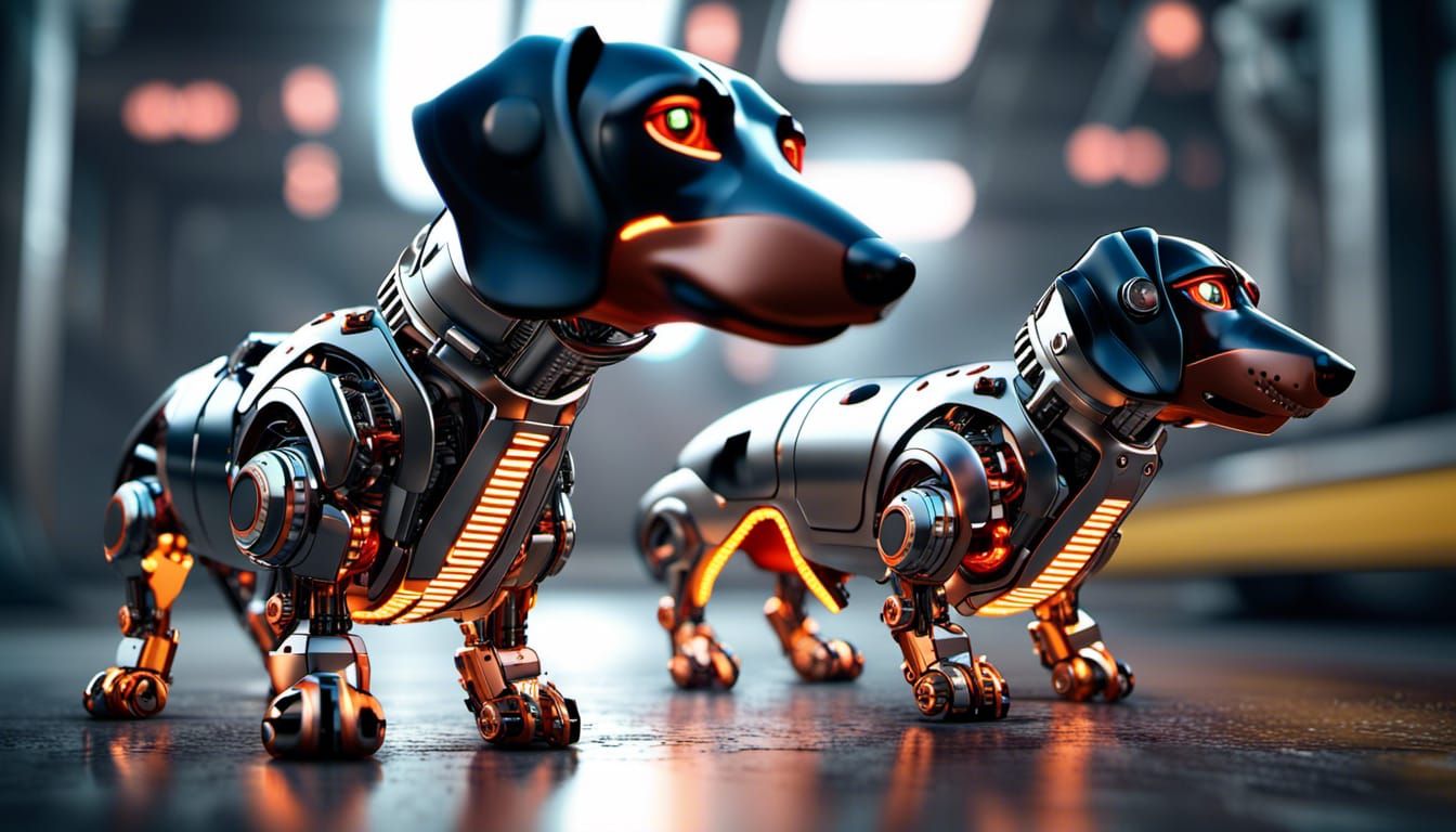 Mecha dogs - AI Generated Artwork - NightCafe Creator