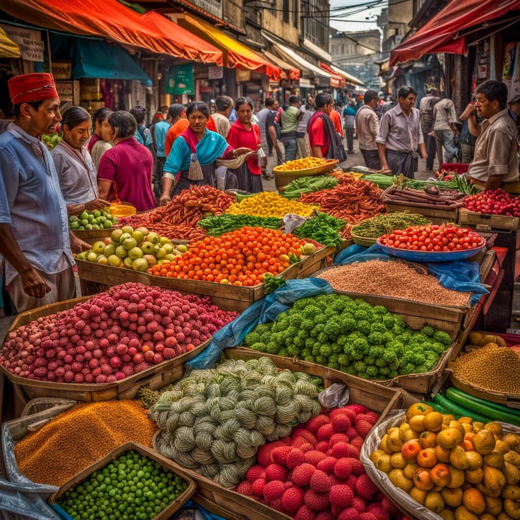 Indian open-air market - AI Generated Artwork - NightCafe Creator