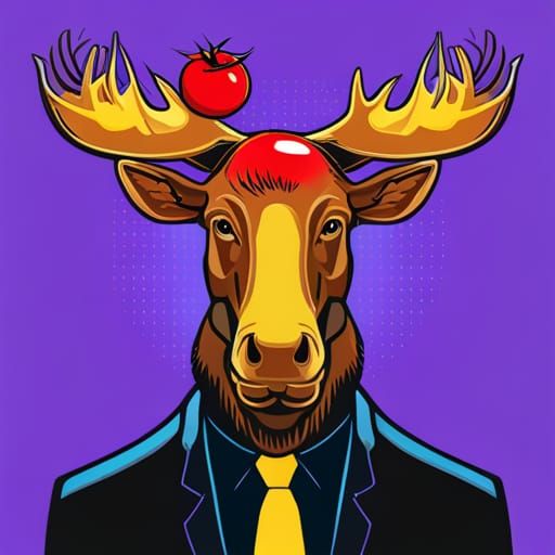 a strong, sophisticated, handsome, cute, and full of vitality moose ...