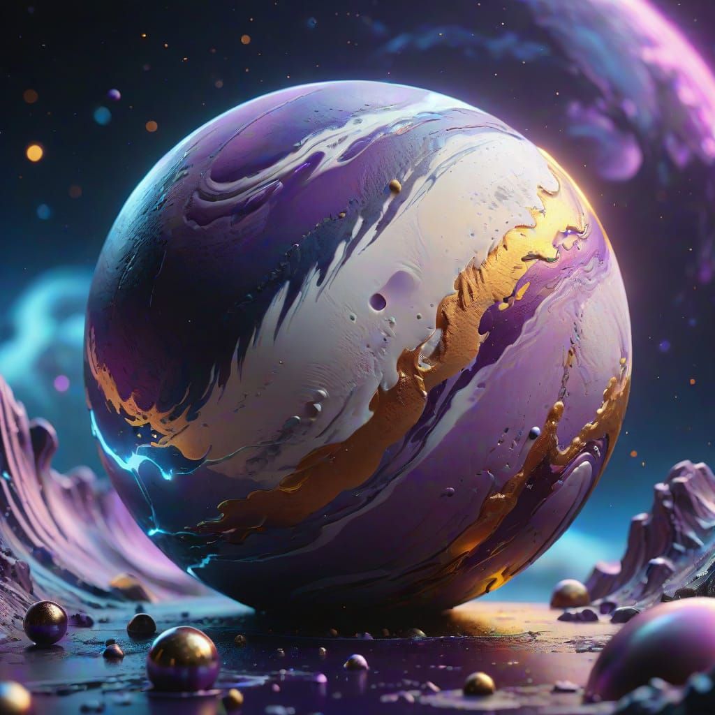 Pluto in the solar system - Surrealistic Concept Art of Plut...